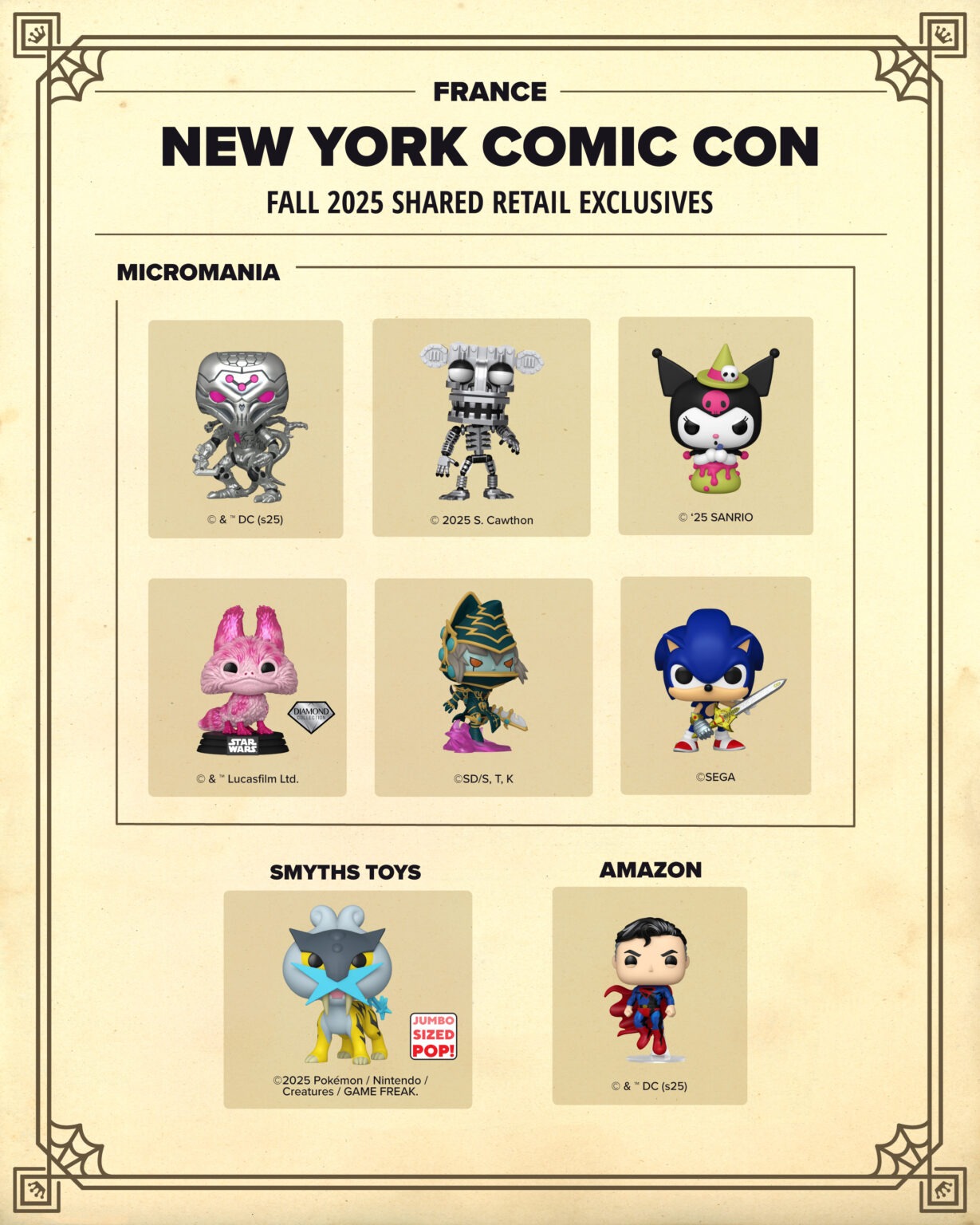 Funko Pop! vinyl New York Comic Con (NYCC) 2025 Exclusives Guide